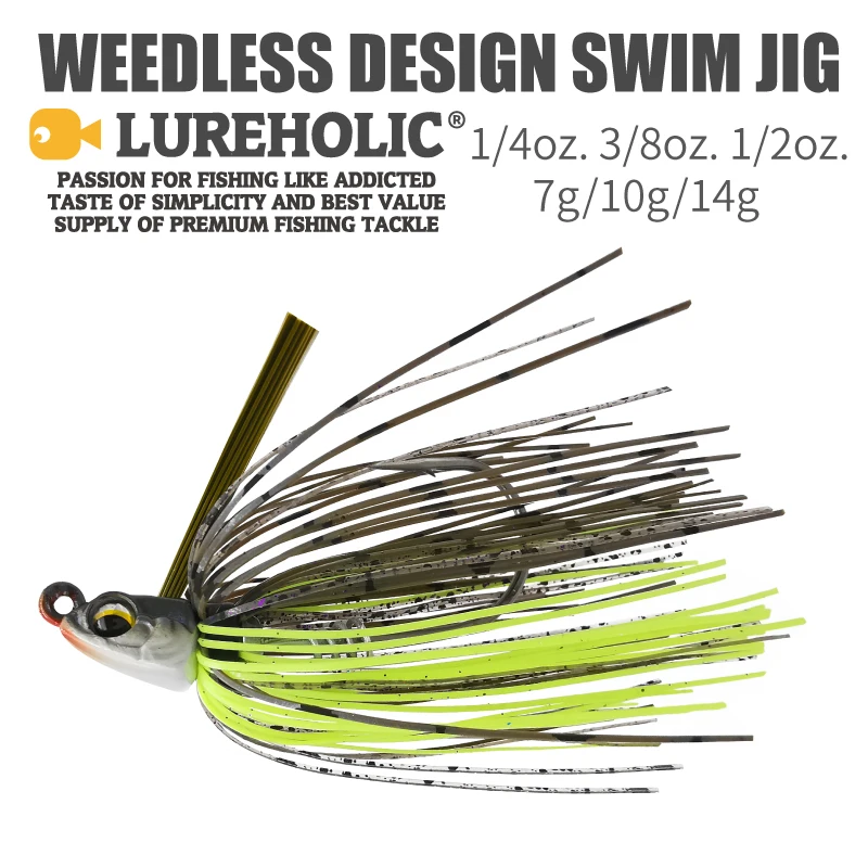 Lureholic-7-14g-Weedless-Swim-Jig-High-Wire-Bait-Performance-Jig-Head ...