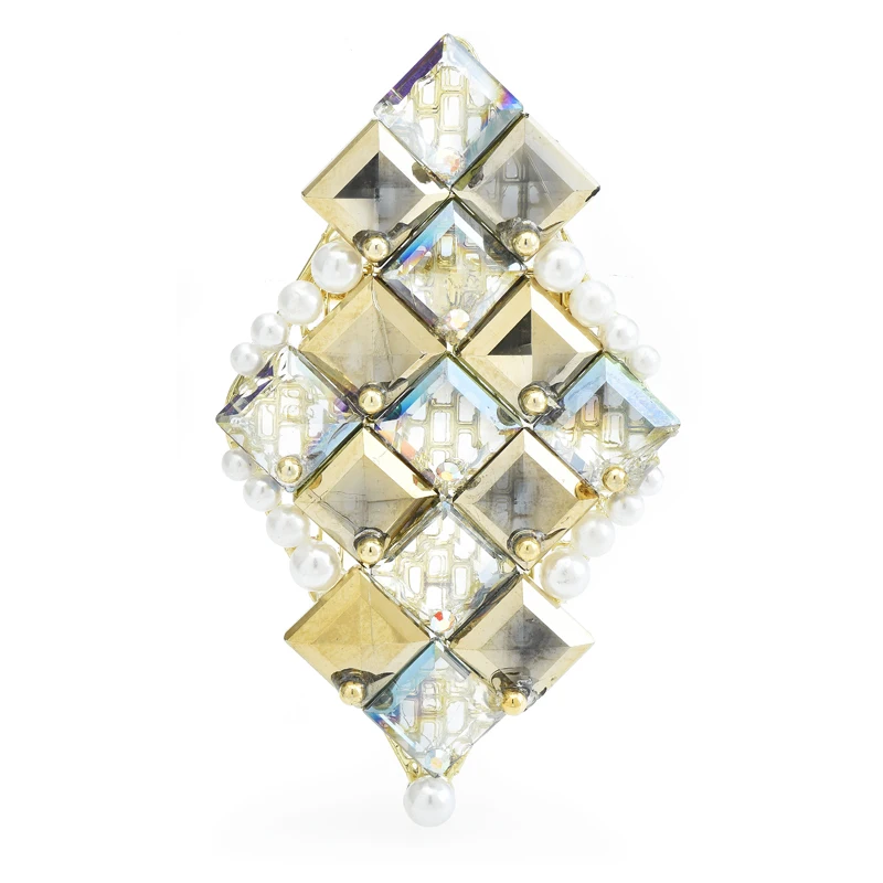 Wuli&baby Handmade Crystal Geometric Brooches For Women Unisex 2-color ...