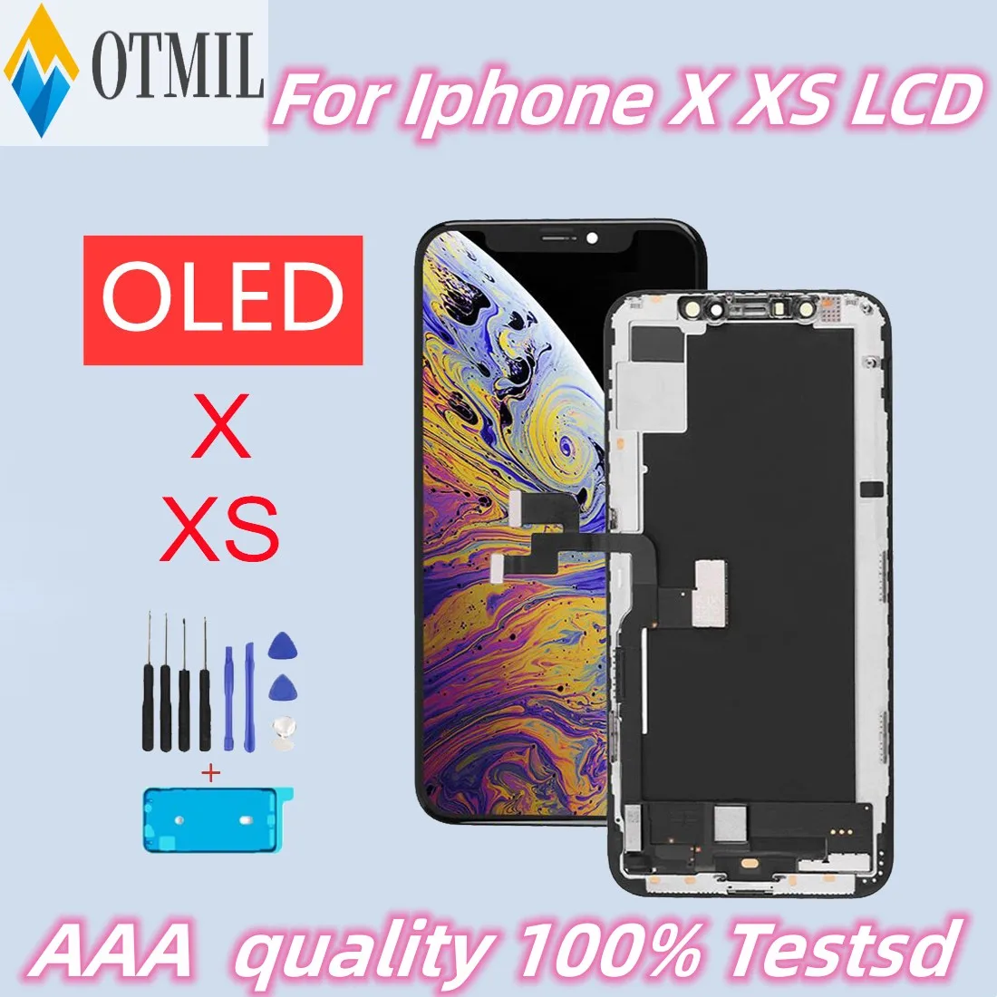 100% Test For Iphone X OLED LCD Display Touch Screen For iPhone XS LCD ...
