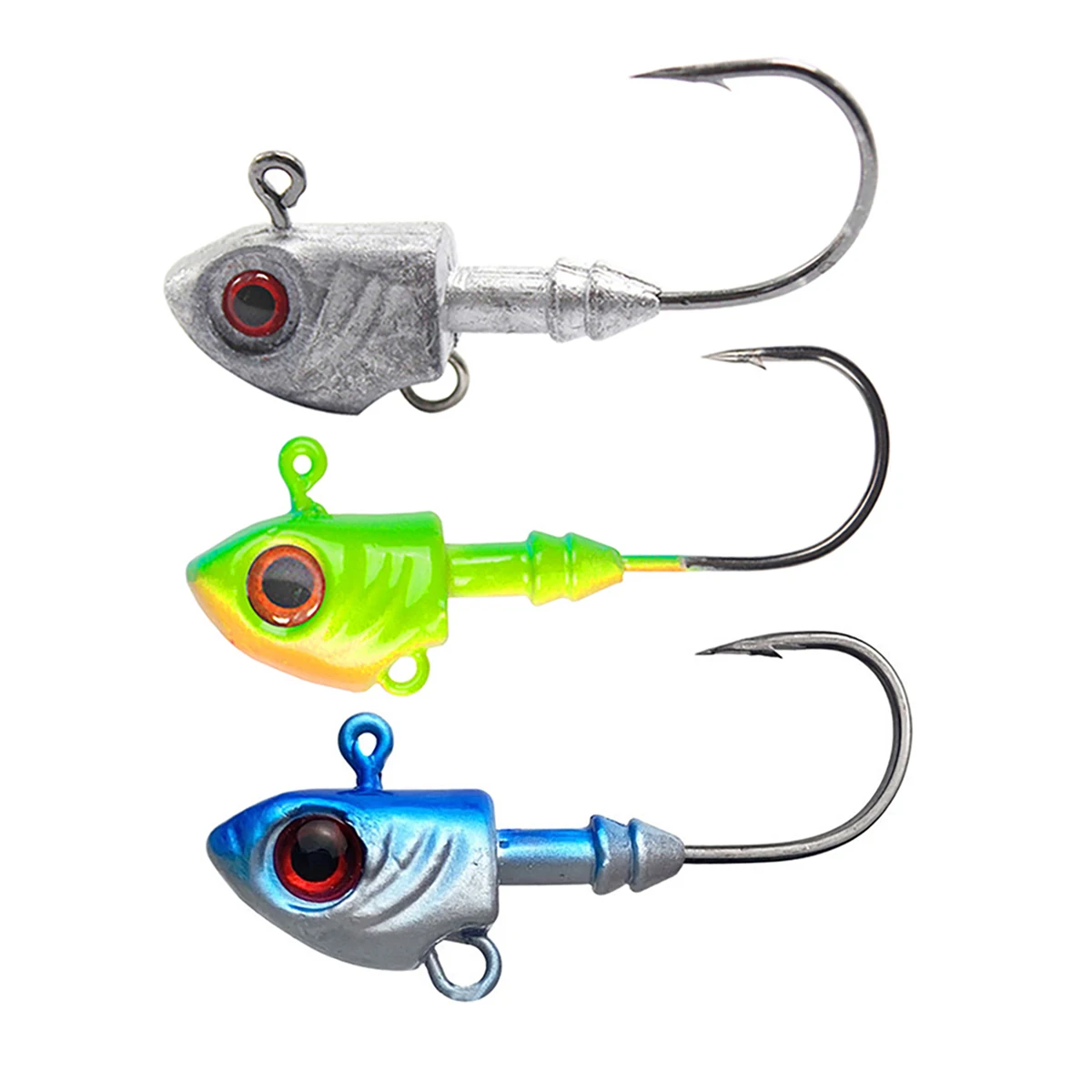 2Pcs Soft Worm Fishing Hook 3.5g-20g Stainless Fishhook Jigging Offset ...