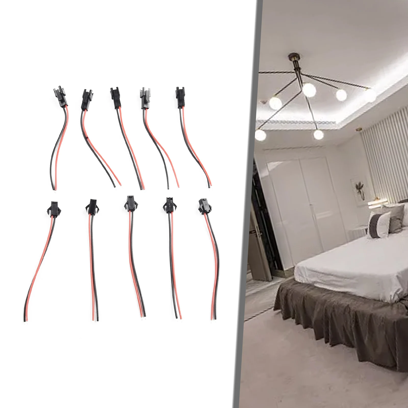 Conector-de-Cable-macho-hembra-conectado-cabezal-de-enchufe-rojo-Negro ...