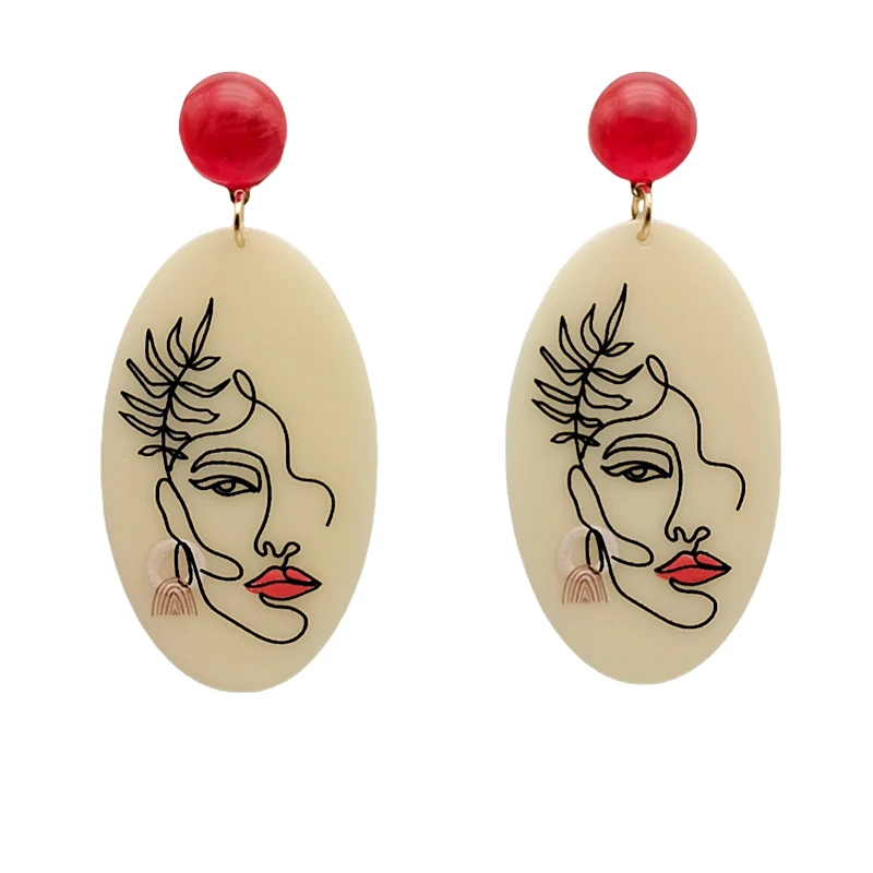 Top Sale Colourful Dangle Earrings For Women Accessories Oval Earring ...