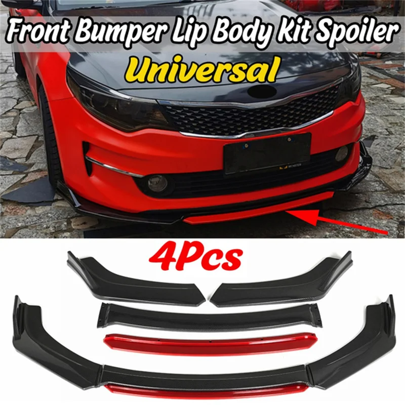 4pcs-set-Universal-Car-Front-Bumper-Lip-Splitter-Detachable-Bumper-Chin ...