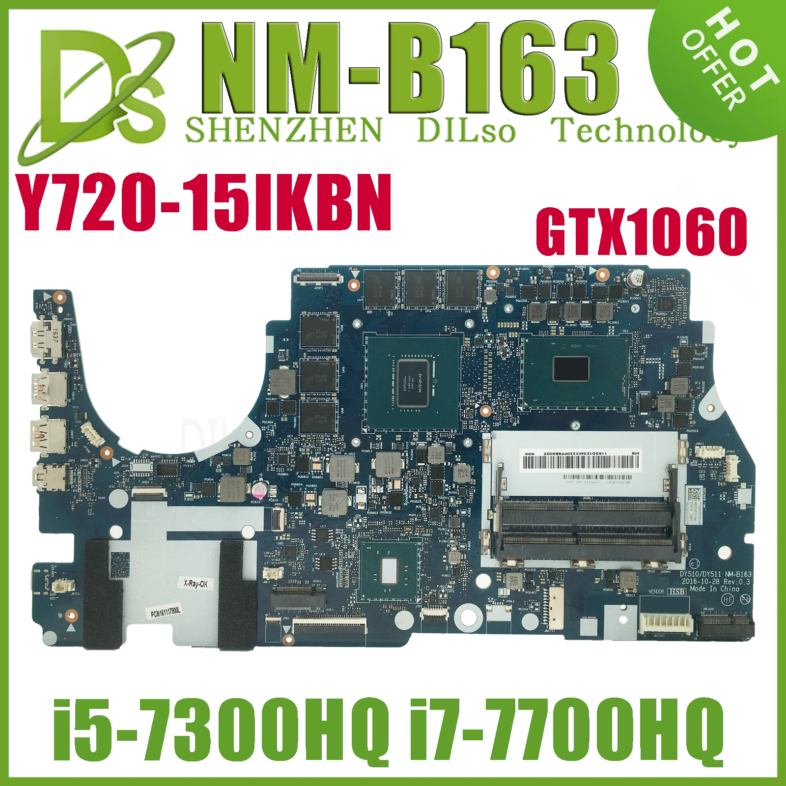 KUFU-DY510-DY511-NM-B163-For-Lenovo-Y720-15IKB-Notebook-Motherboard ...