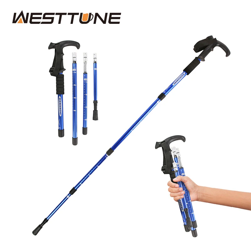 Telescopic-T-Handle-Trekking-Pole-Portable-Walking-Stick-Hiking-Stick ...