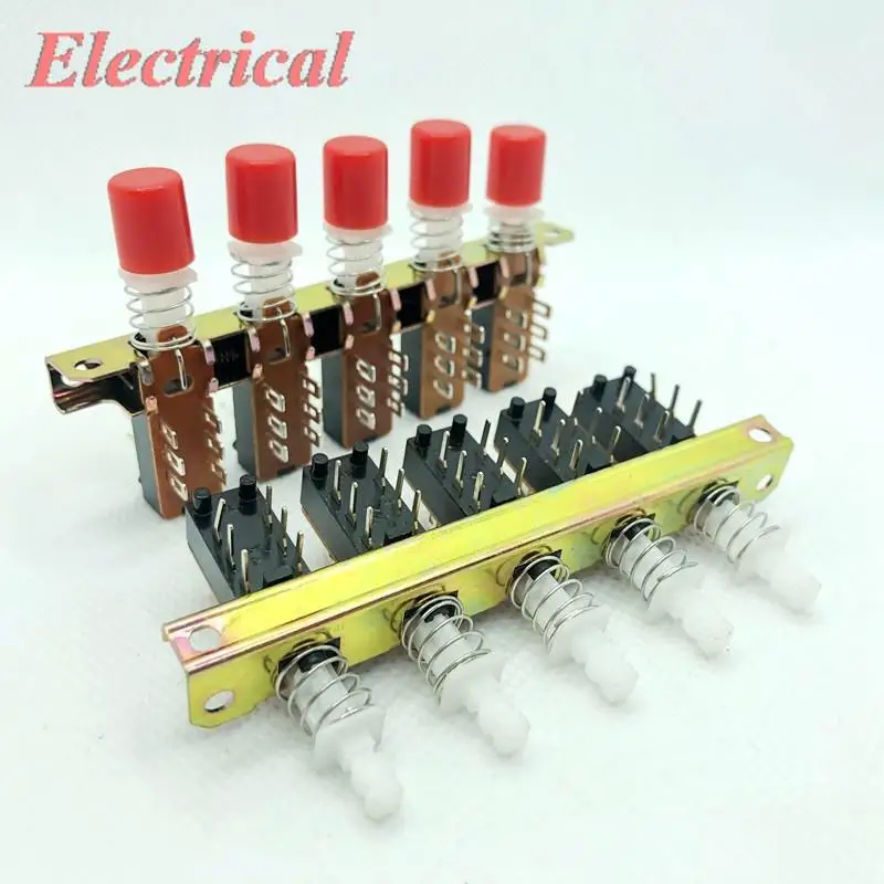 Interlock-Switch-Push-Button-Piano-Type-6-12-18-24-Pin-1-8-Row-Straight ...