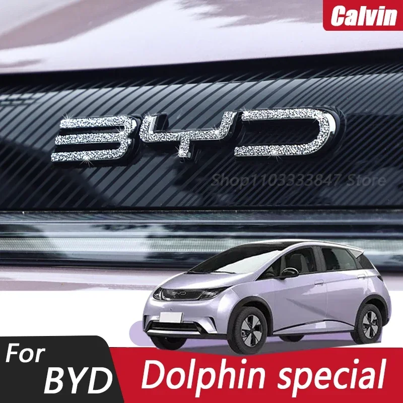 For BYD Dolphin only 2020-23 Diamond sticker Black Badge Logo Emblem ...
