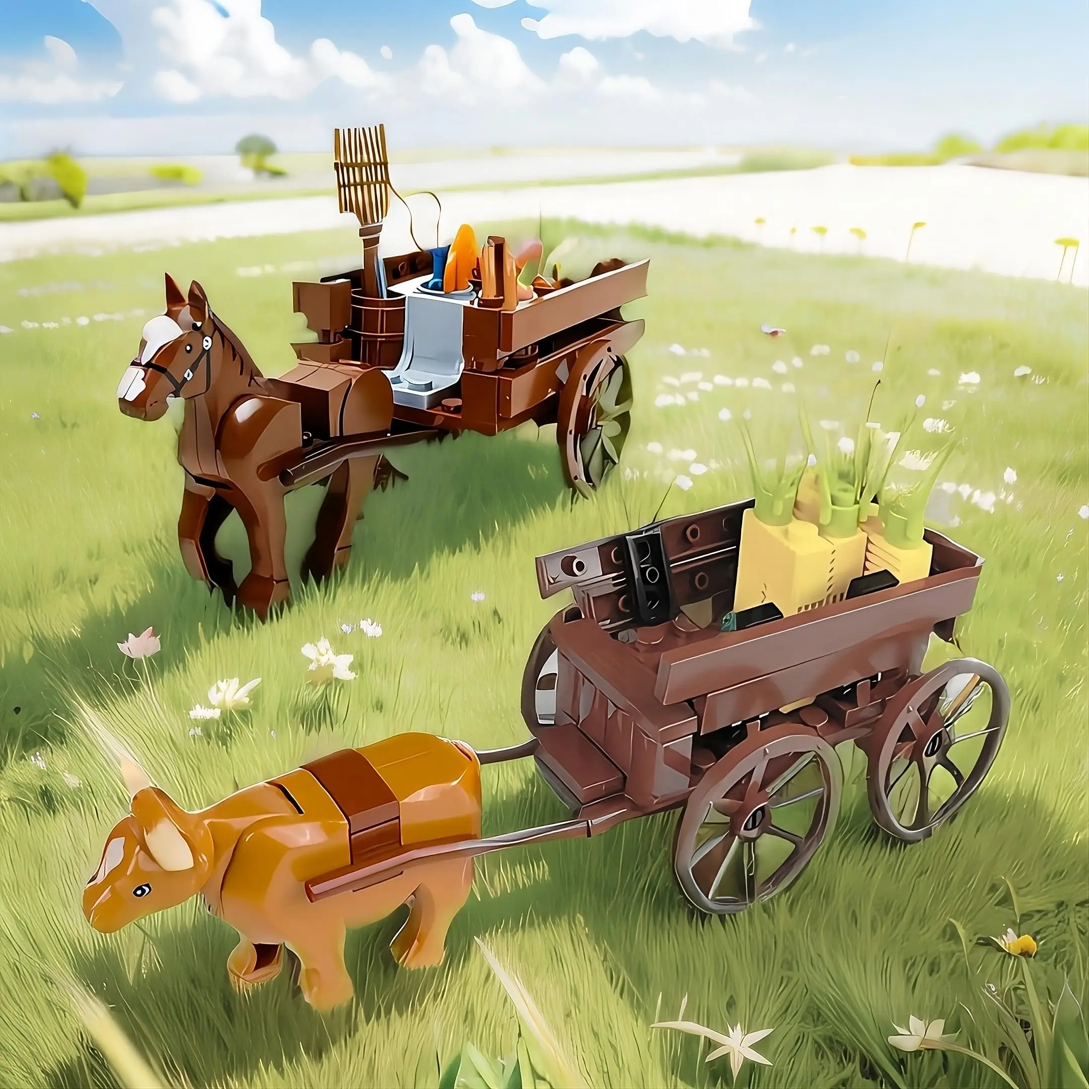 1pc-Farm-Ranch-Transport-Animal-Cart-Building-Blocks-Perfect-Gift-For ...
