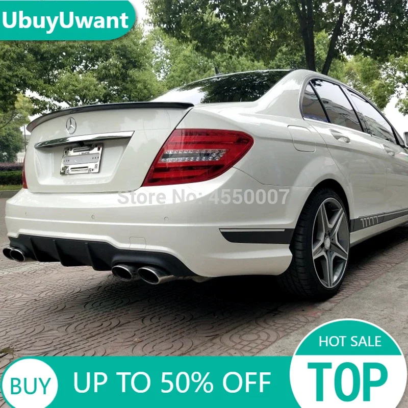 For W204 BENZ Spoiler ABS Material Car Rear Wing C180 C200 C260 2009 ...