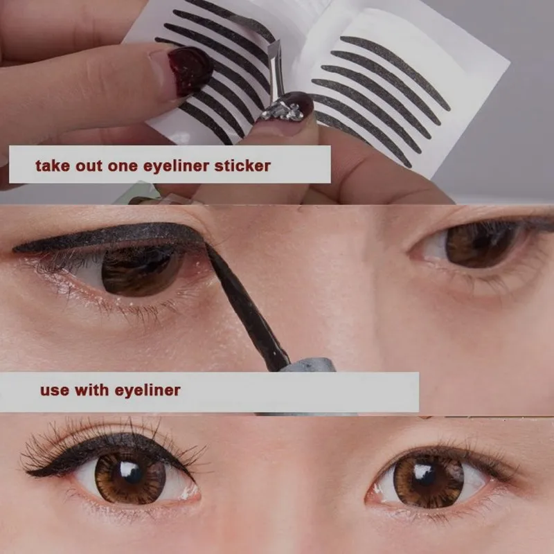 Self-Adhesive Eyeliner Sticker Waterproof Reusable Double Eyelid Line ...