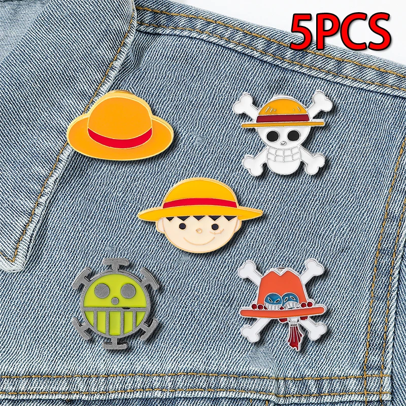 Anime-One-Piece-Straw-Hat-Enamel-Pin-Cartoon-Pirate-Ace-Brooches-Badges ...