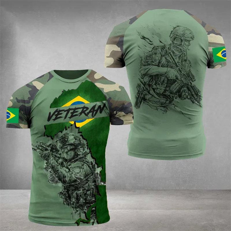 Brazil Flag Men's T-Shirt 3D Print Brazilian T Shirt Summer Oversized ...