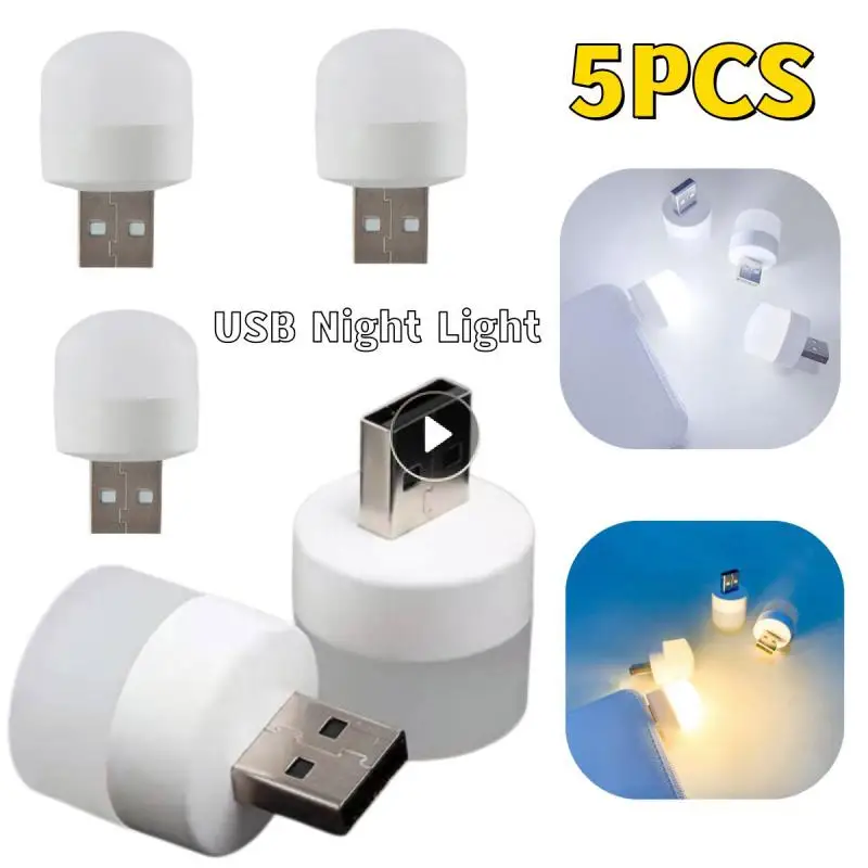 5Pcs-USB-LED-Plug-Lamp-1W-Super-Bright-Eye-Protection-USB-Book-Light ...