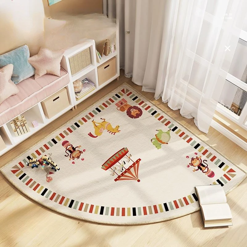Fanshaped-Cartoon-Animal-Living-Room-White-Carpets-Children-s-Room-Cute ...