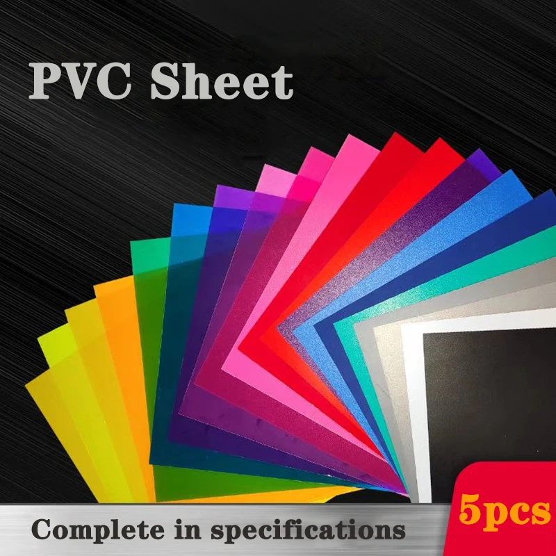 5pcs A4 210x297mm Vivid Colors PVC Translucent Plate Colorful Sheet Polycarbonate PC PET PP ...