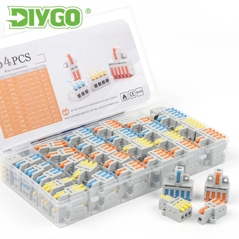 박스형 와이어 커넥터 12345pin 출력 배선 커넥터 푸시 인 미니 도체 터미널 블록 고속 케이블 스플 라이스 스플리터
