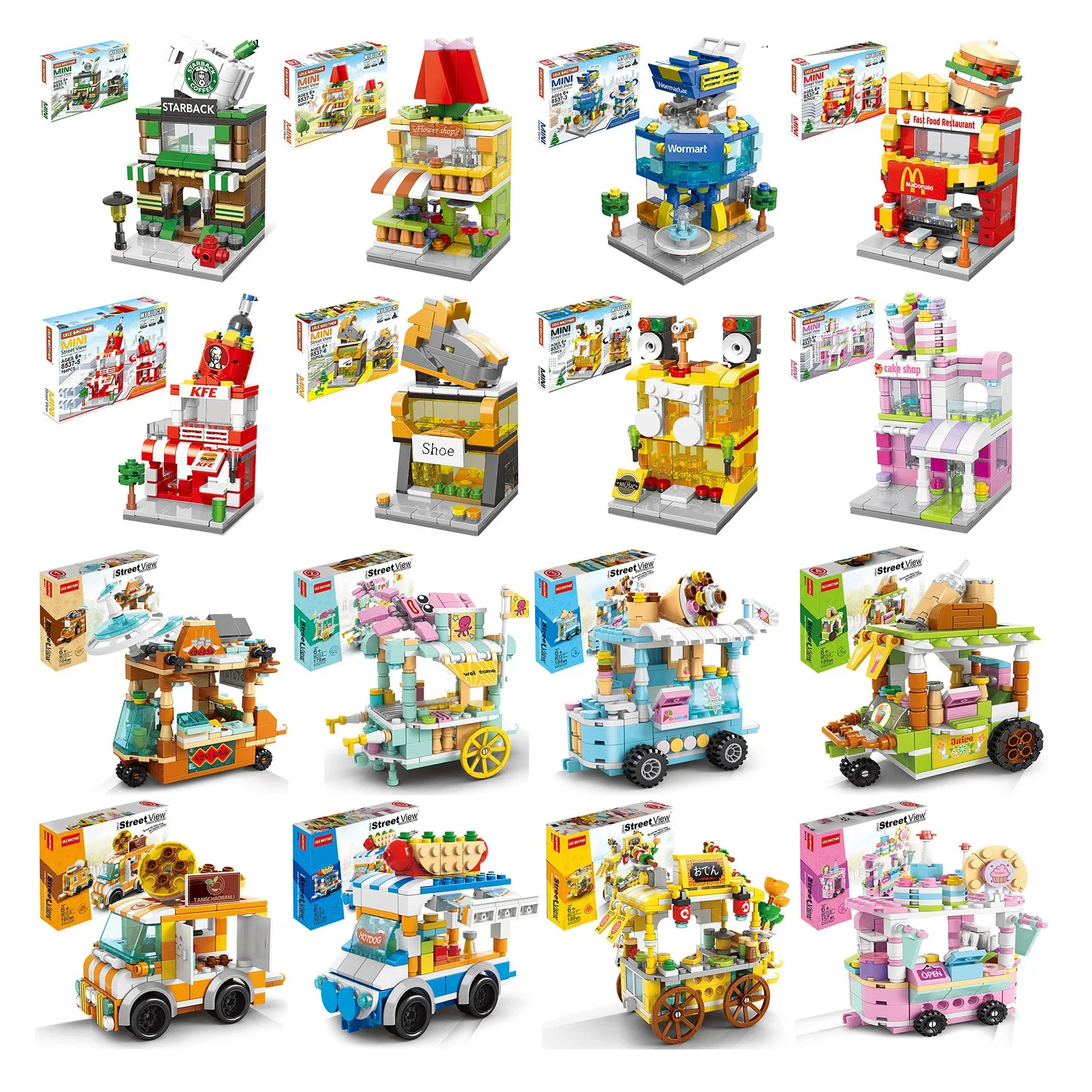 With Box Architecture Street View Building Blocks Store Shop House ...