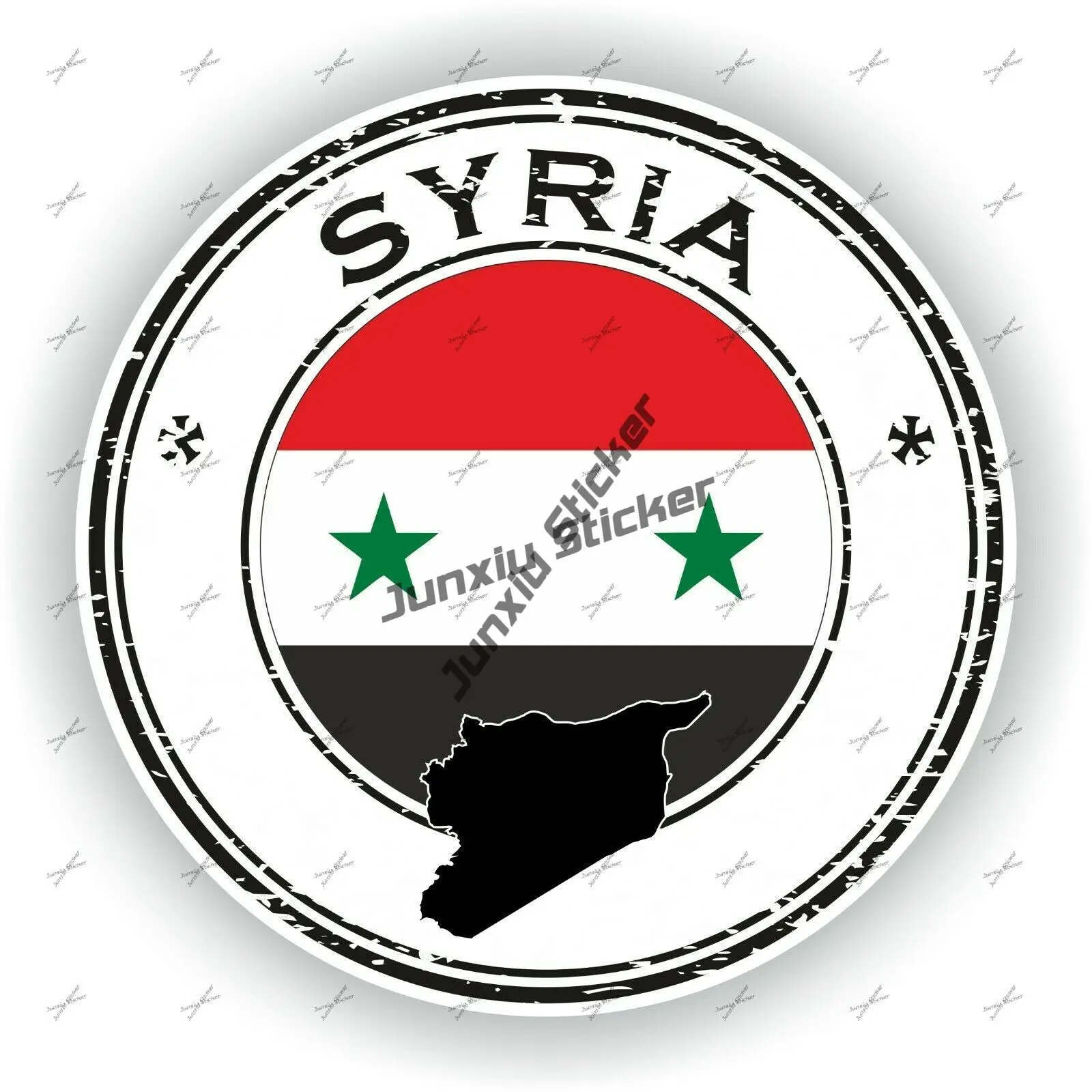 Syria-Stamp-Seal-Round-Flag-Sticker-Coat-of-Arms-of-Syrian-Emblem-Decal ...