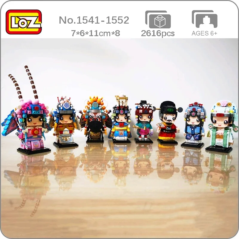 LOZ-Beijing-Opera-General-Warrior-Beauty-Scholar-Woman-Matchmaker-Official-Clown-Doll-DIY-Mini ...