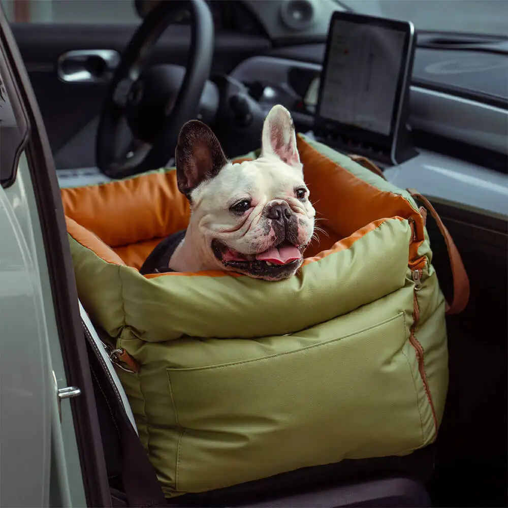 Travel-Safety-Bolster-Vintage-Denim-Patchwork-Dog-Car-Seat-Bed-with ...
