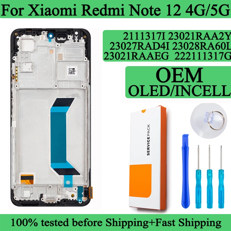 23021RAAEG-22111317I-Premium-Lcd-For-Xiaomi-Redmi-Note-12-4G-Display-Touch-Screen-Digitizer ...