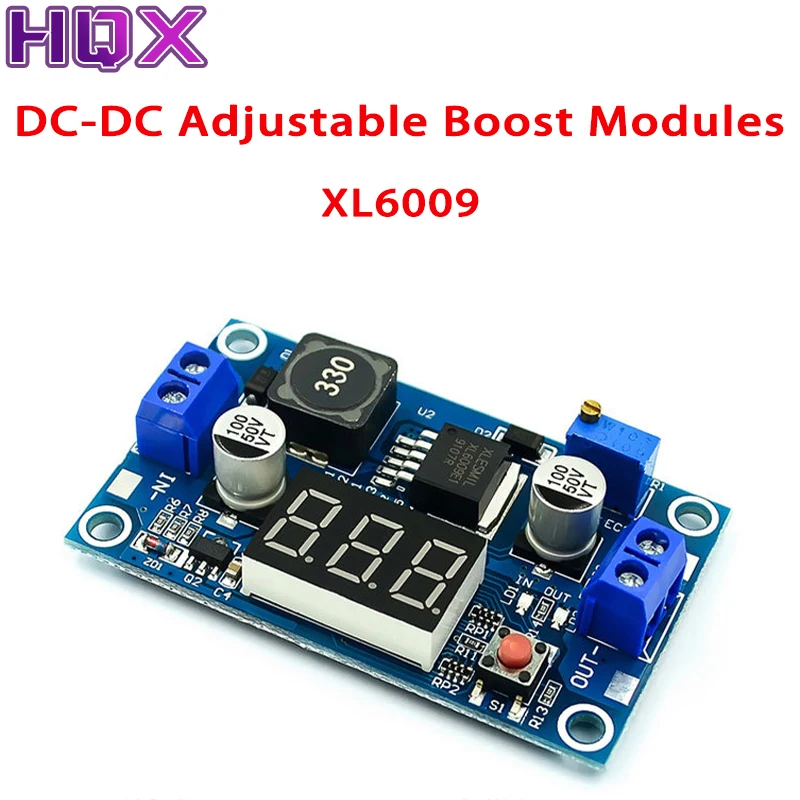 DC-DC XL6009 Digital Boost Step Up Power Supply Module Adjustable 4.5-32V to 5-52V Step-up ...
