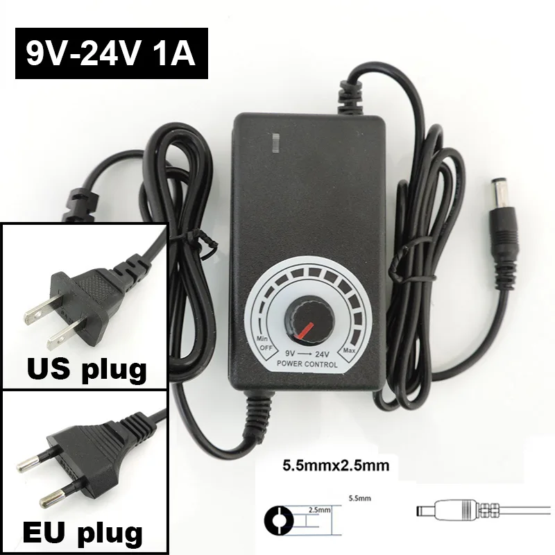 AC100-240V to DC Universal Adapter 9-24V 1A Adjustable Power Supply ...