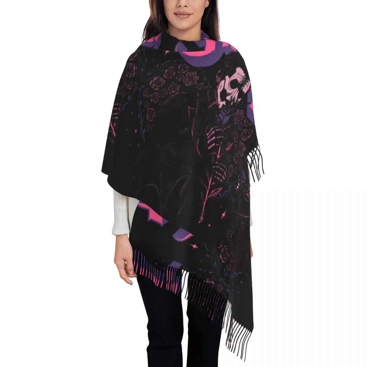 Ghost Band Metal Rock Band Scarf with Long Tassel Warm Soft Shawl Wrap ...