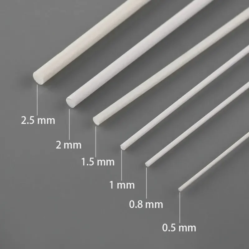 30pcs Round Styrene ABS Rods 500mm ABS04 0.5/0.8/ 1/1.5/2/2.5 mm in ...