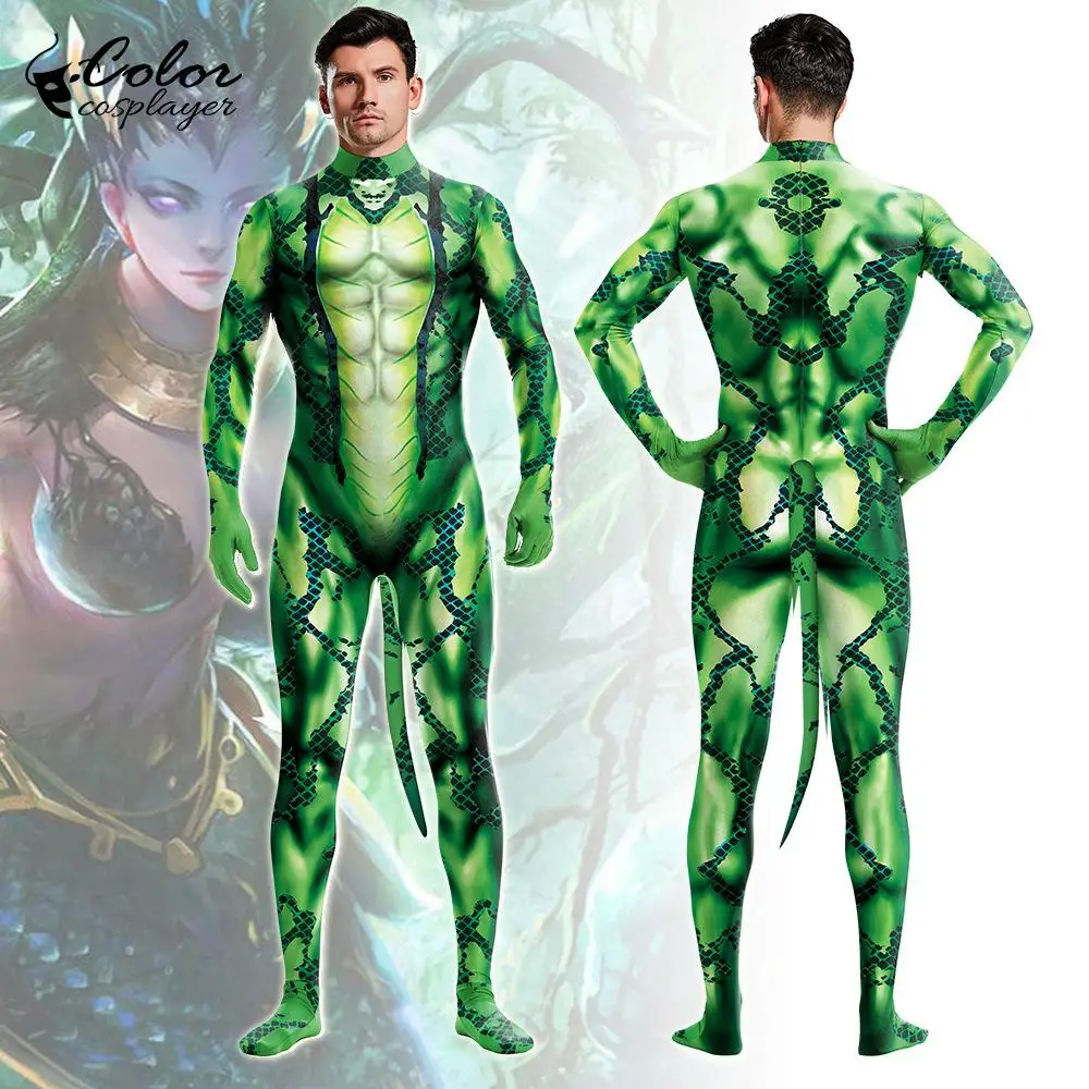 Color-Cosplayer-Halloween-Jumpsuit-Party-Green-Snake-Cosplay-Costumes ...