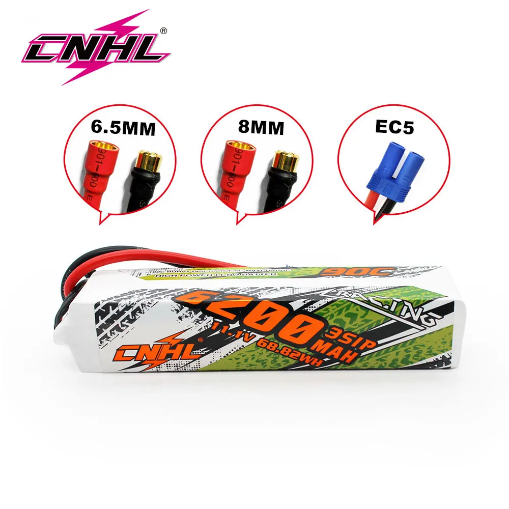 CNHL 3S 11.1V Lipo Battery 6200mAh 90C For RC Helicopter Cars Parts ...