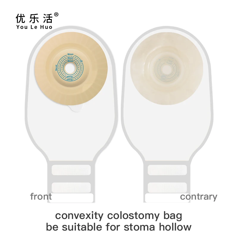 5pcs/Lot~One-Piece Convexity Colostomy Pouch,Portable Sticky Closure ...