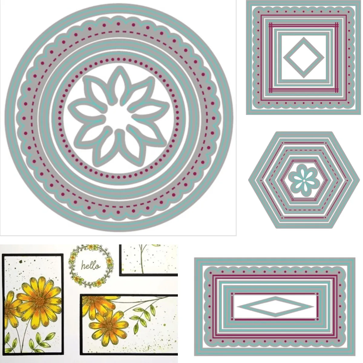 Exquisite-Geometric-Stencils-Metal-Cutting-Stencils-Scrapbooking-Diary ...