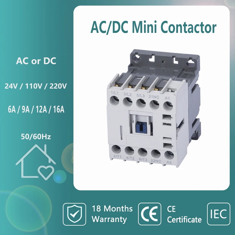 AC-Mini-Contactor-9A-12A-18A-22A-24V-Electrical-Electro-Magnetic-DC ...