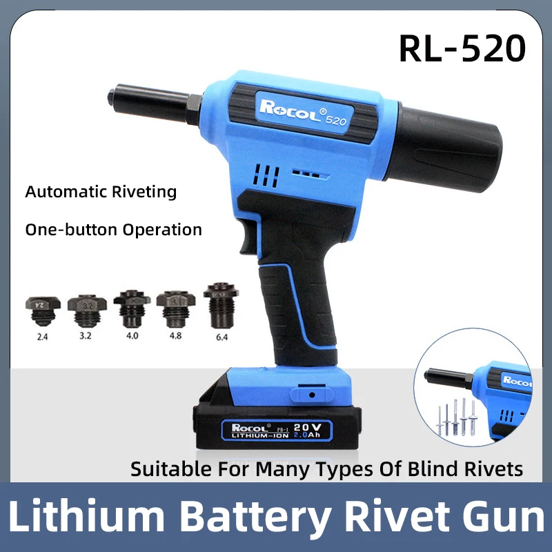 Electric-Rivet-Gun-Rocol-RL-520-Lithium-Battery-Automatic-Rivet-Gun-Core-Pulling-Riveting-Tool ...