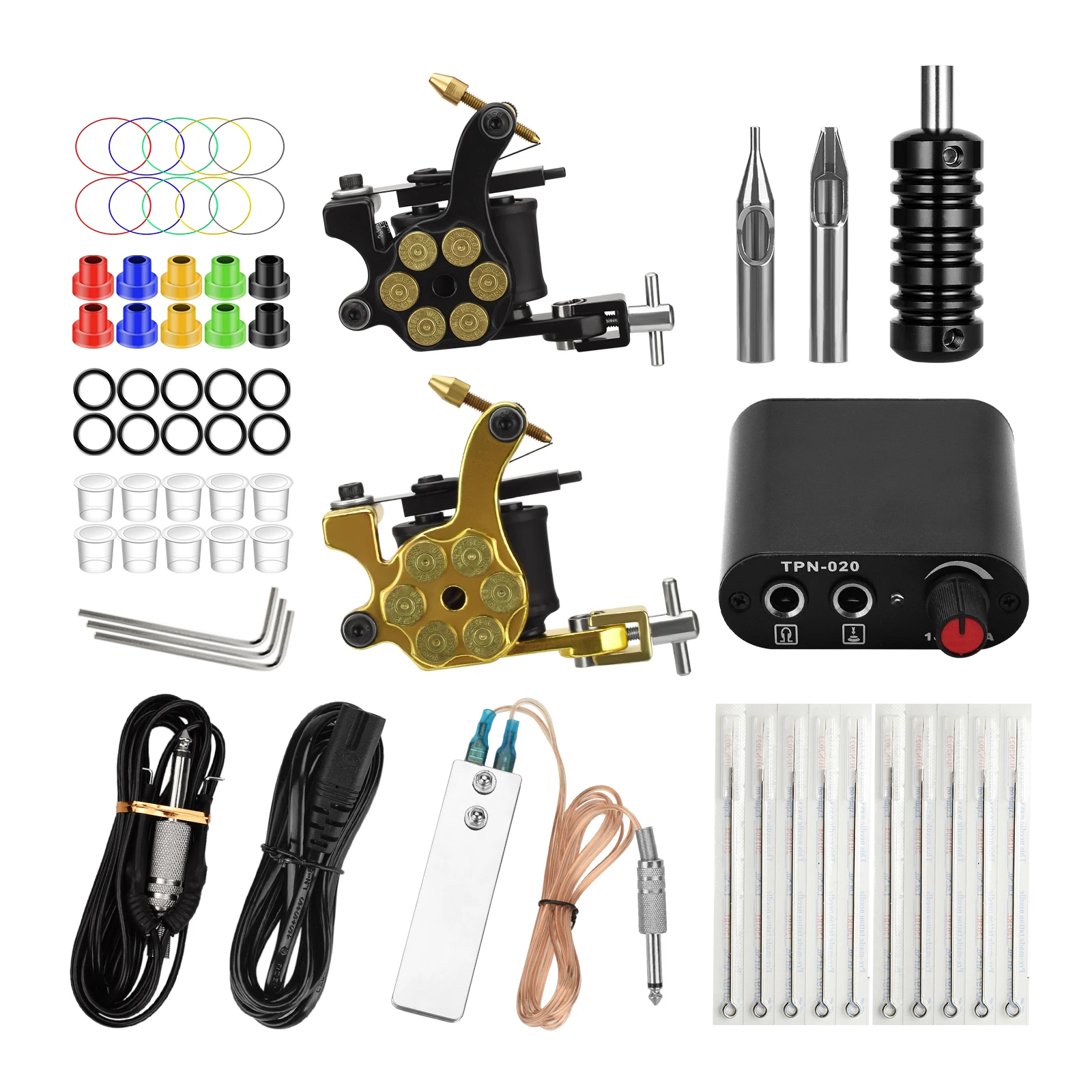 attoo-Machine-Kit-Tattoo-Machine-Power-Supply-with-Needle-Foot-Pedal ...