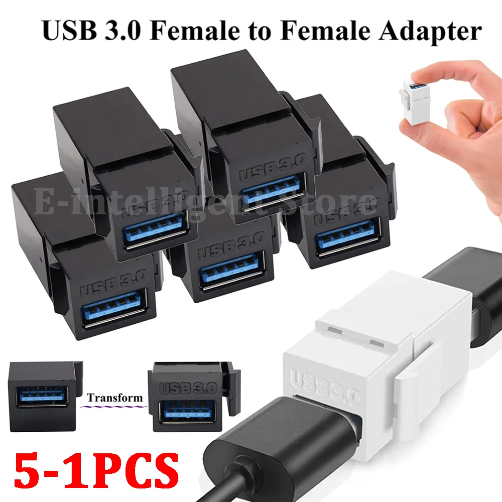 1-5PCS-USB-3-0-Keystone-Jack-Inserts-USB-to-USB-Adapters-Female-to ...