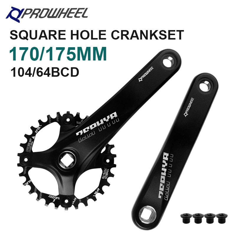 PROWHEEL-64-104BCD-170mm-175mm-Mountain-Bike-Crankset-Square-Crank-Arms ...