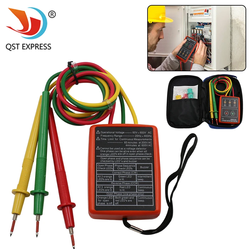 60V-600V-AC-Three-Phase-Rotation-Indicator-Meter-Phase-Sequence-Tester ...