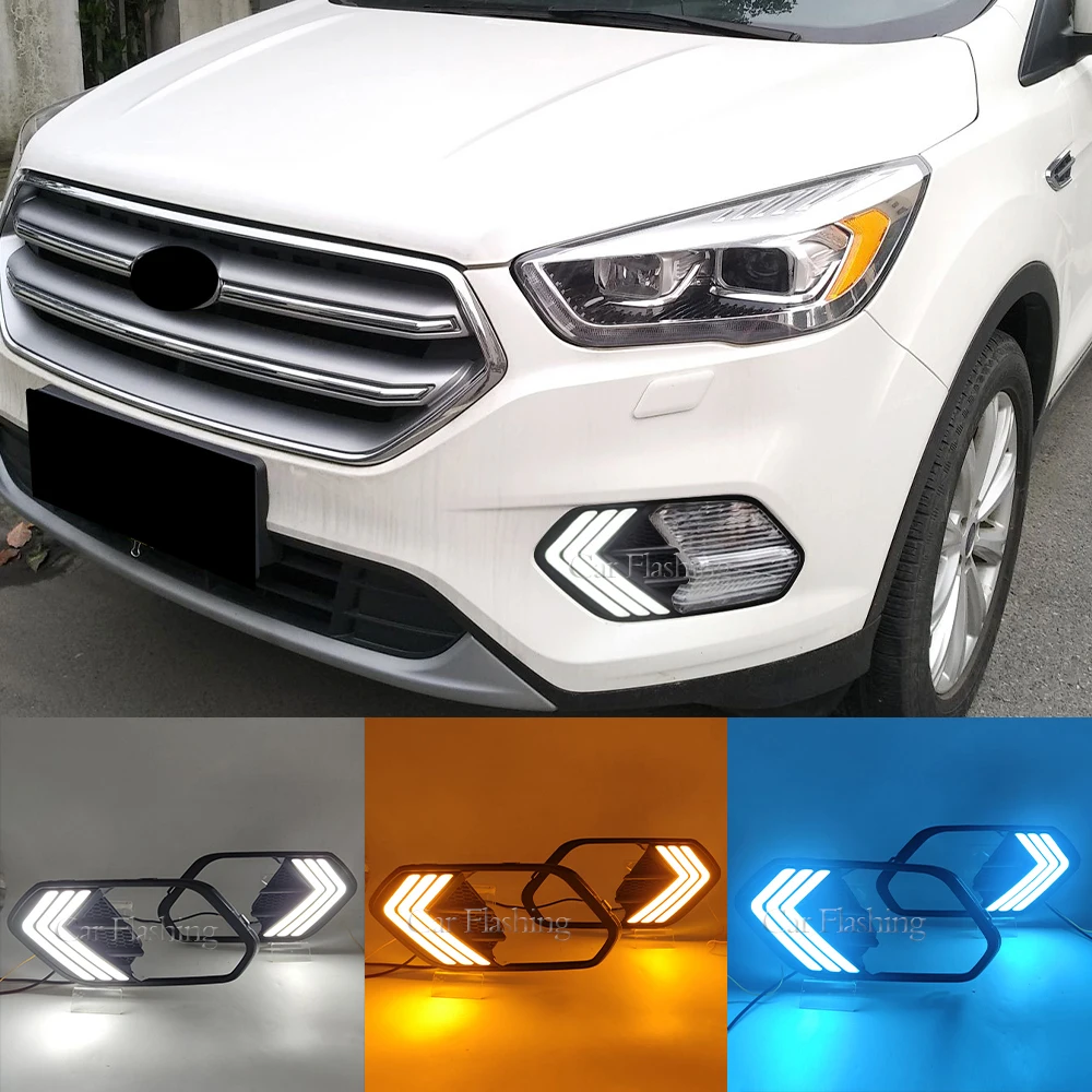 Car-LED-Daytime-Running-Light-For-Ford-Escape-Kuga-2016-2017-2018-with ...
