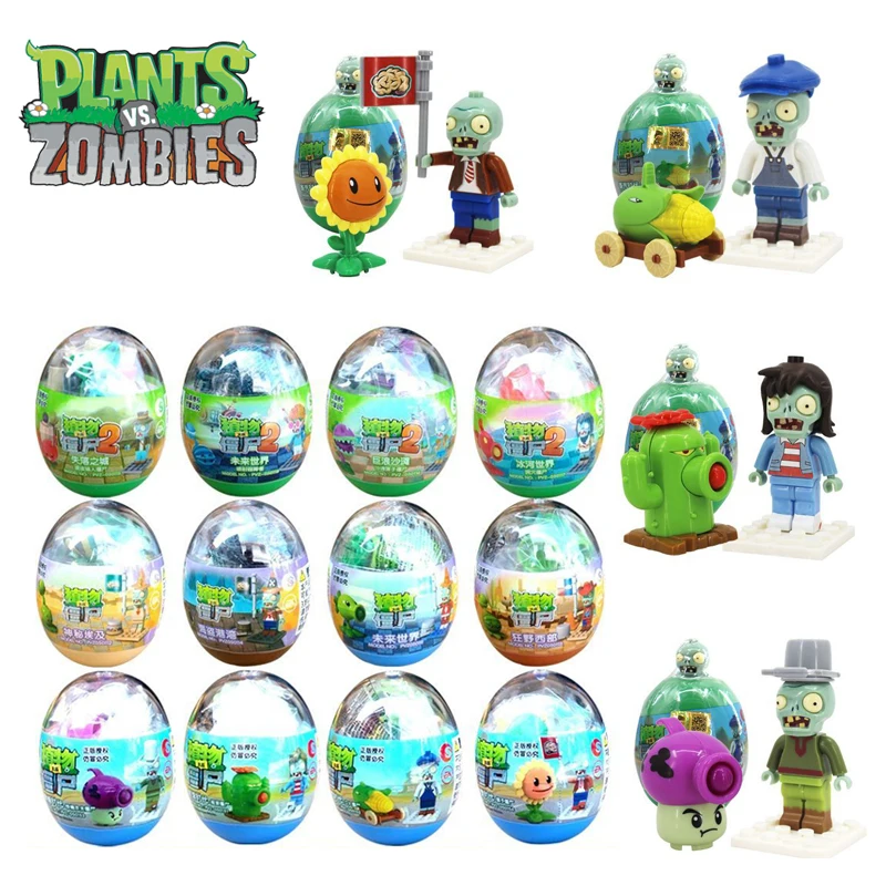16-Styles-Plants-Vs-Zombies-Building-Blocks-Toy-Capsules-Assembled ...
