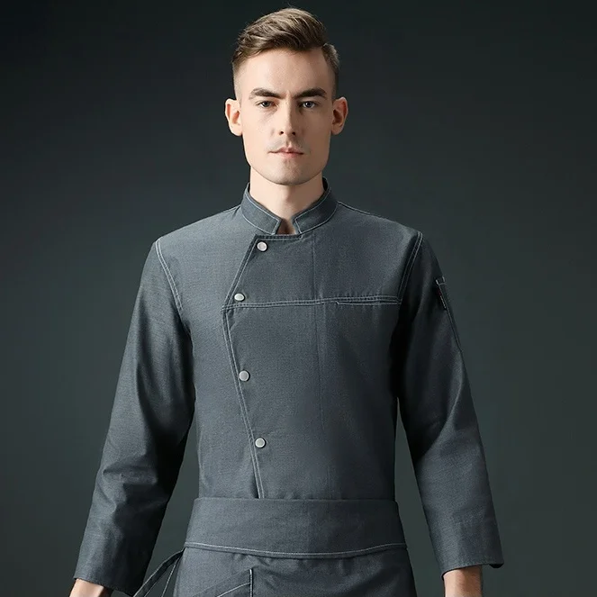 Unisex-Chef-Coat-Kitchen-Cook-Jacket-Men-Women-Long-Sleeve-Restaurant ...