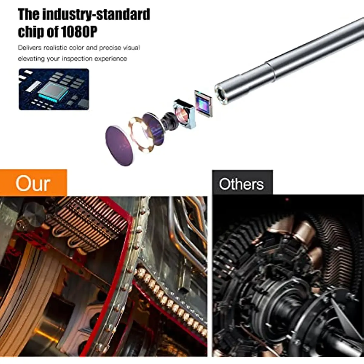 Endoscope Camera industry 8mm Handhold inspection Screen 4.3 inch ...