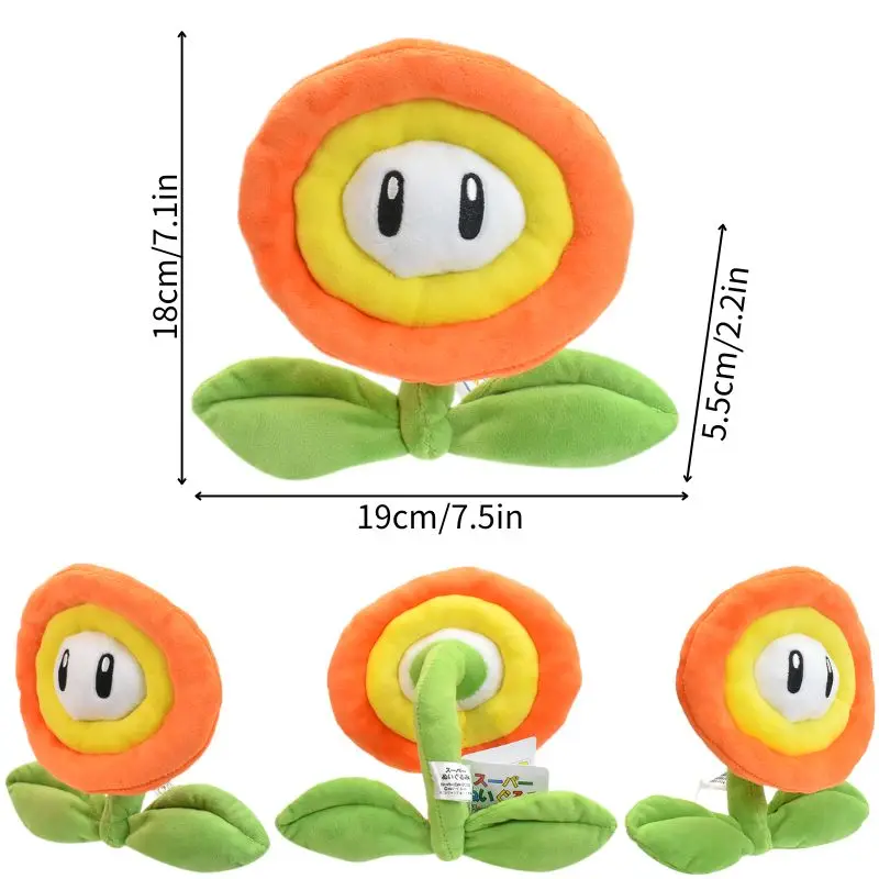 Figura de anime Kawaii Mario Bros Ice Fire Flower, juguete de peluche ...