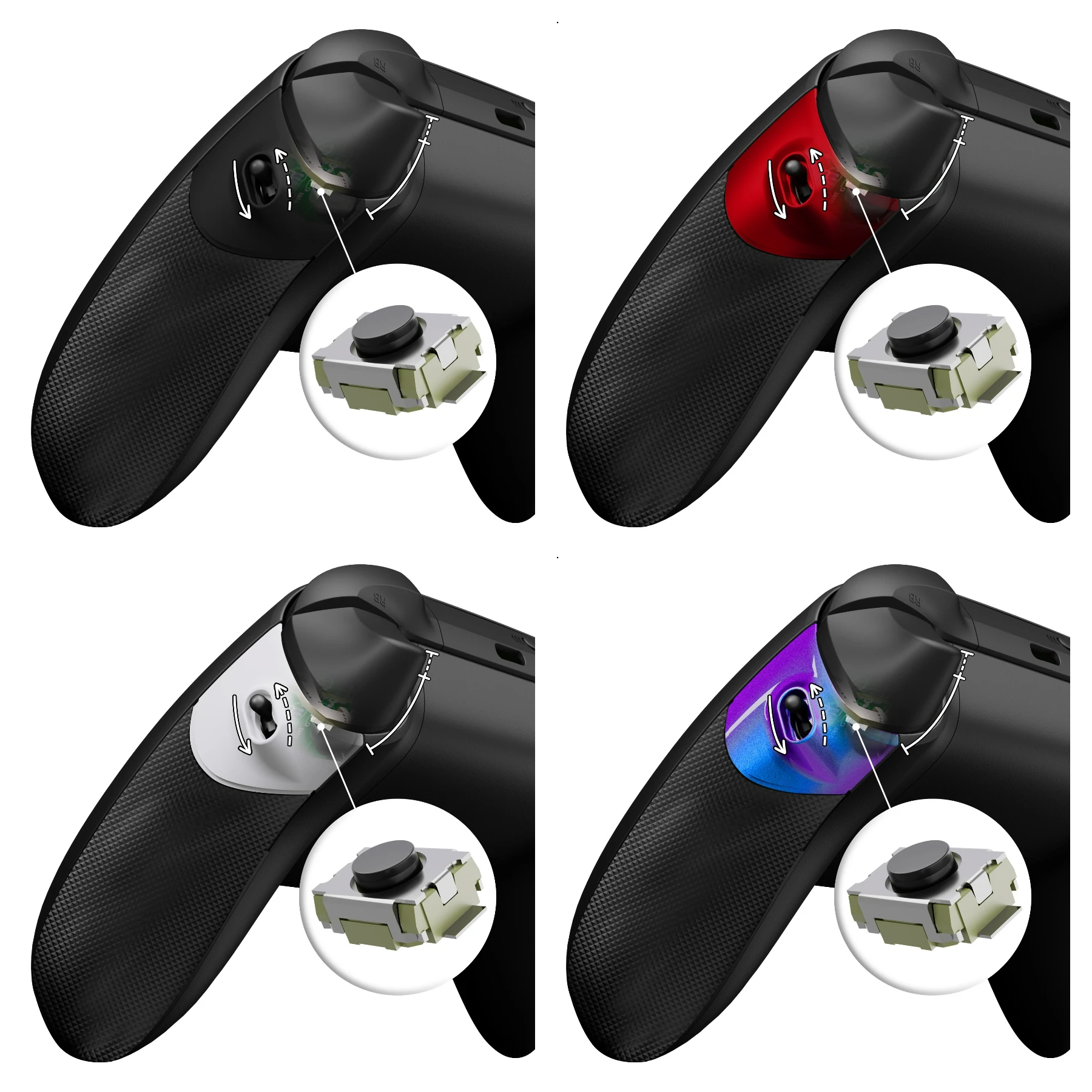 eXtremeRate-Flexor-Clicky-Rubberized-Side-Rail-Grips-Trigger-Stop-Kit ...