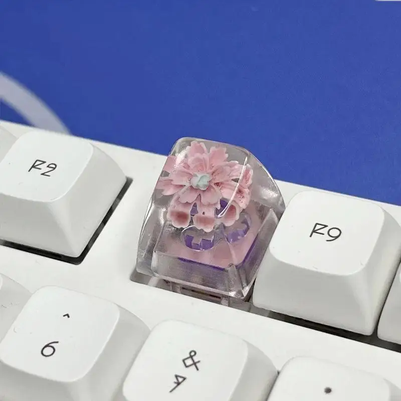 1Pc-SA-Height-Flower-Keycap-Transparent-Simple-Personality-Cross-Axis ...