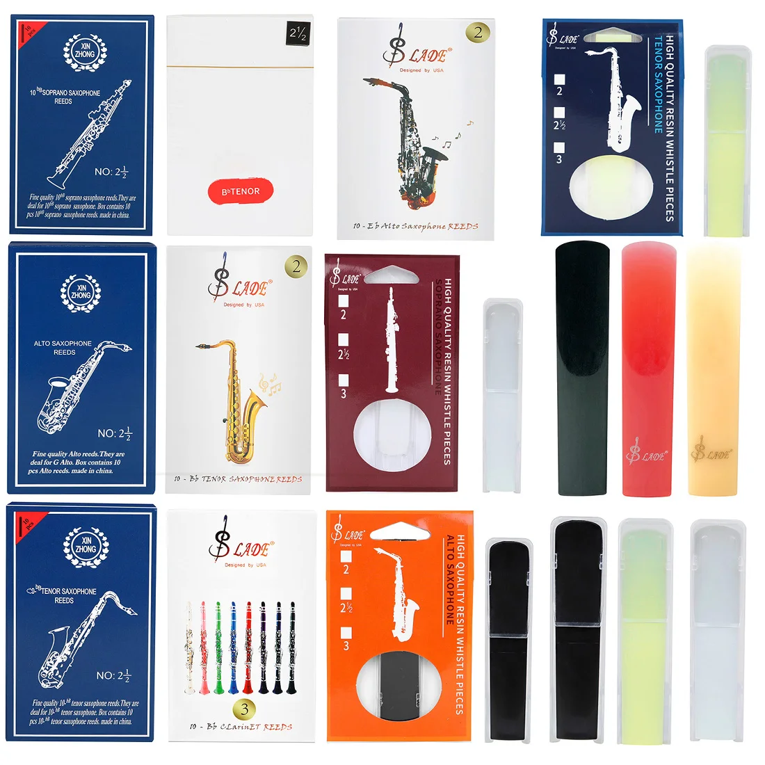 SLADE-Saxophone-Reeds-Resin-Clarinet-Reeds-Strength-2-2-5-3-for-Alto ...