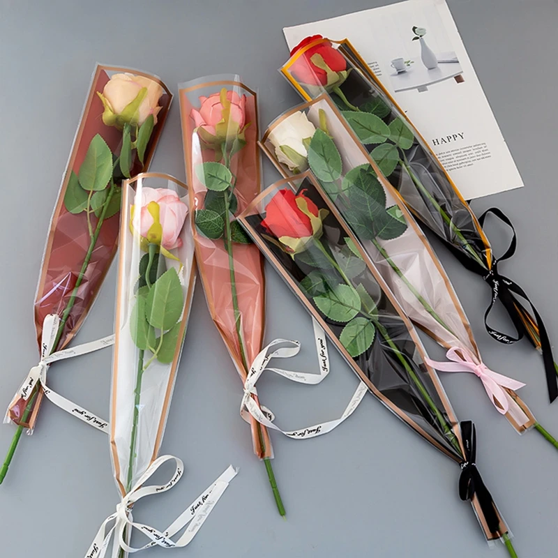 50pcs-Single-Rose-Flower-Wrapping-Bag-Bouquet-Packaging-Bag-Sleeves ...