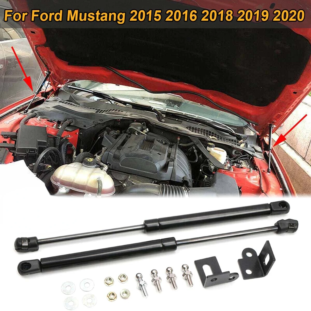 Front Engine Hood Shock Lift Support Struts Rod Arm Gas Spring Bracket ...