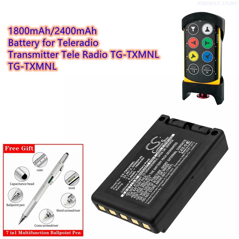 Crane Remote Control Battery 3.7V/1800mAh/2400mAh D00004-02,22.381.2 ...